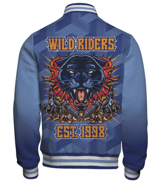 Fully Sublimated Varsity Jacket with Black Satin Lining | University of ...