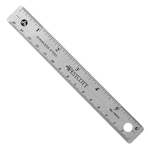 Westcott 6" Stainless Steel Ruler | University of Alberta Bookstore